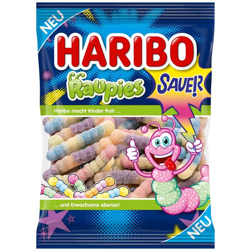 Haribo Raupies sour 160g – buy online now! Haribo – German Candies ...