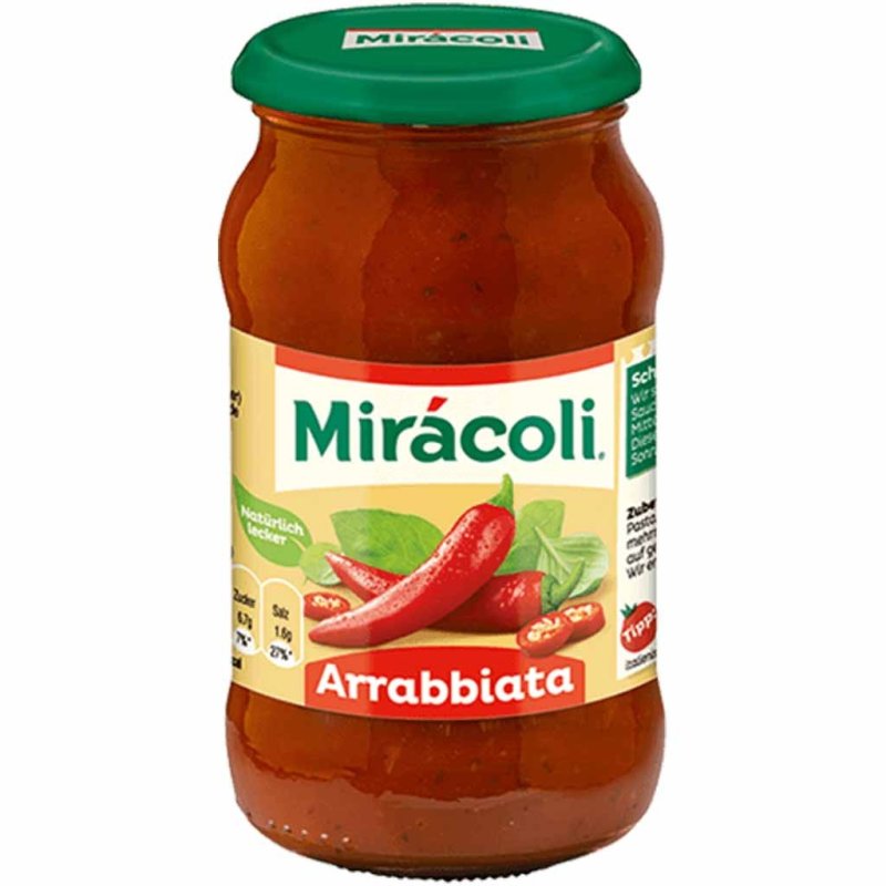 Miracoli Pasta Sauce Arrabbiata 400g – buy online now! Miracoli – Ger ...